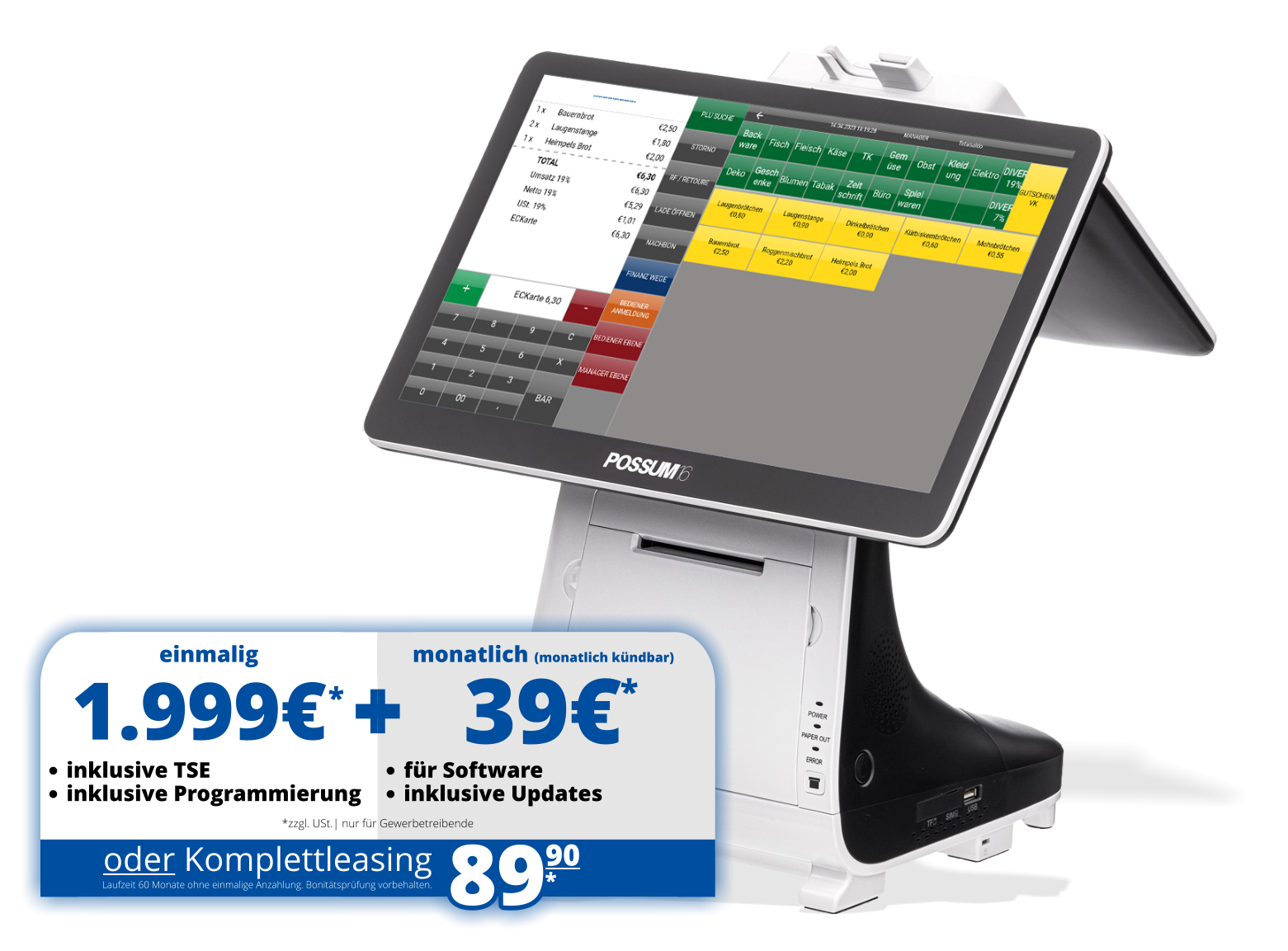 POSSUM16 All in One Kassensystem mit EC-Gerät